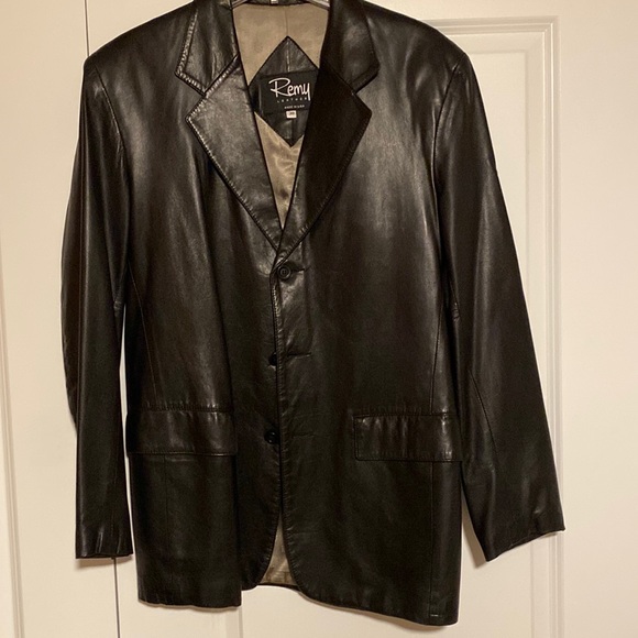 Remy Leather | Jackets & Coats | Remy Lamb Skin Leather 3 Button Blazer ...